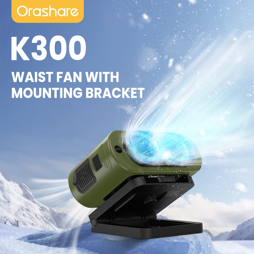 Orashare K300 14500mAh Waist Fan Dual Airflow Handsfree Portable Fan 4 ...