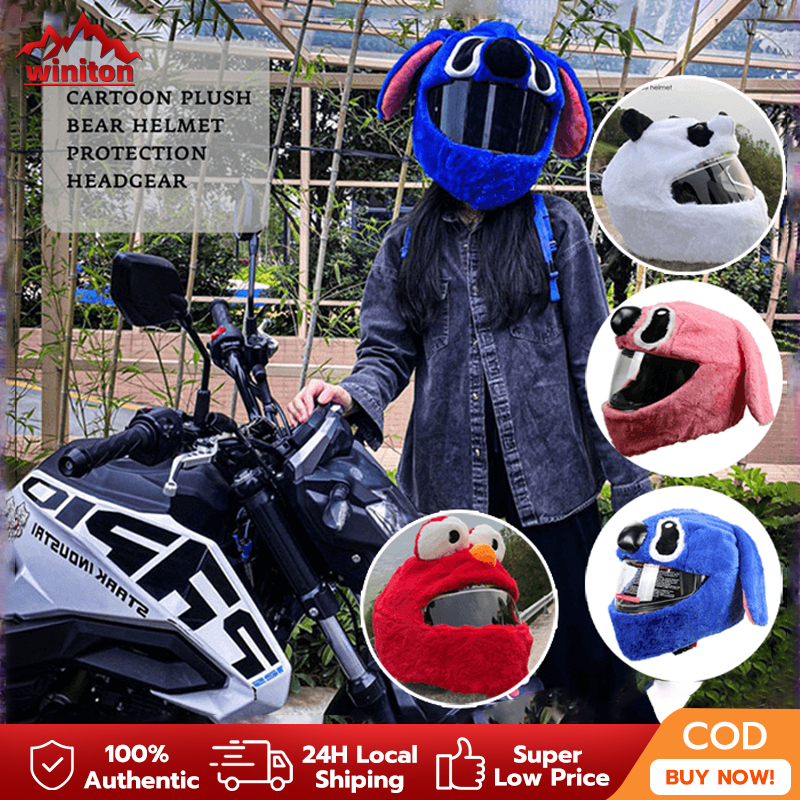 Assorted Helmet Cover Helmet Plush animal personality panda fullface ...