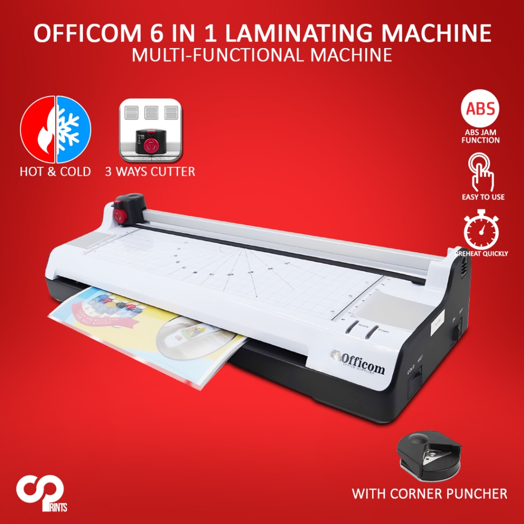 Officom 6 in 1 Laminating Machine A3 & A4 Multi-functional with Rotary ...
