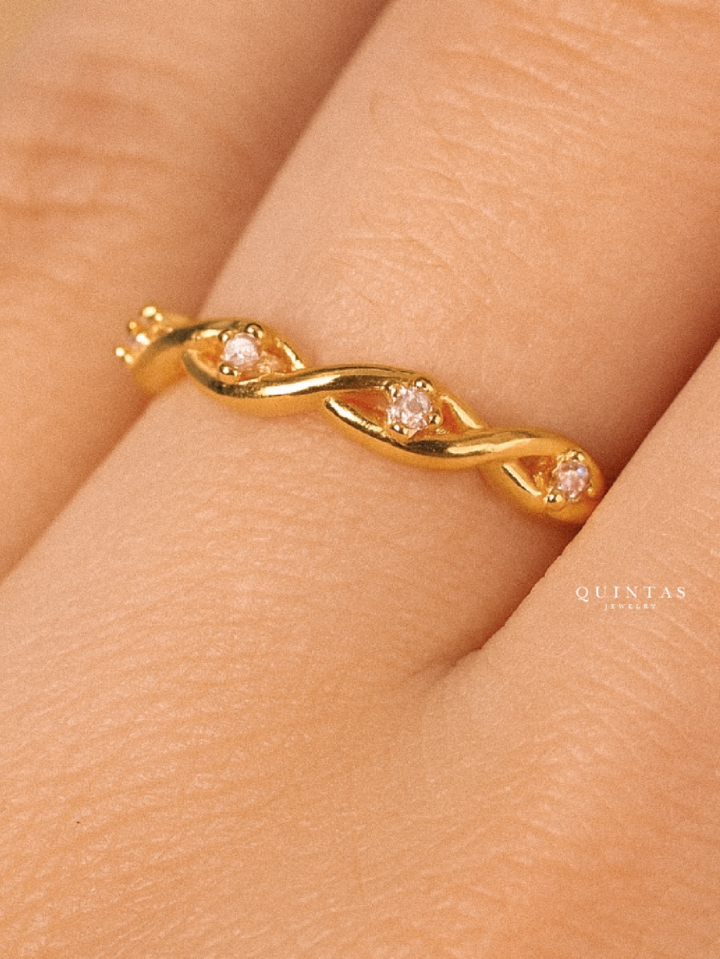 QUINTAS ™ Elise Twisted Vine Ring (Adjustable) (With FREE Jewelry Gift Box) | Shopee Philippines