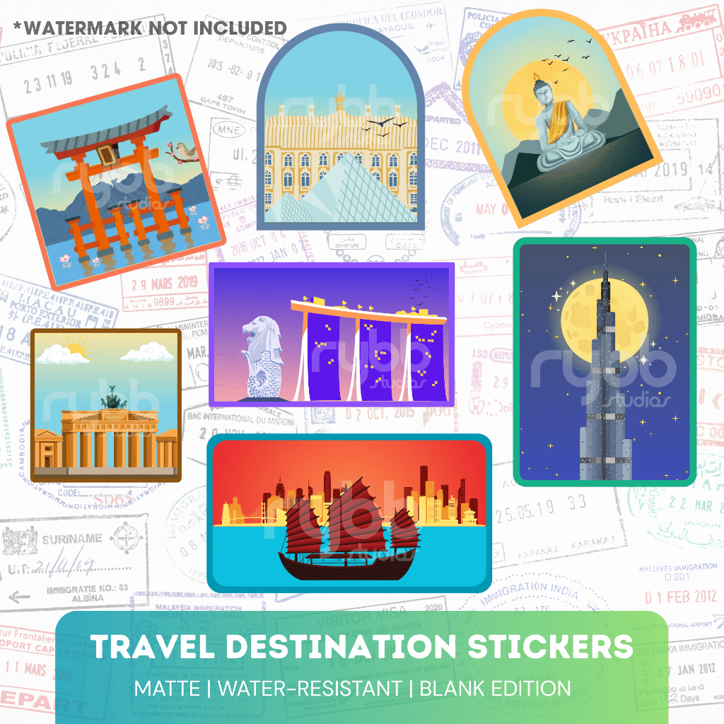 TRAVEL DESTINATIONS STICKERS | AIRPORT LUGGAGE STICKERS |TRENDY ...