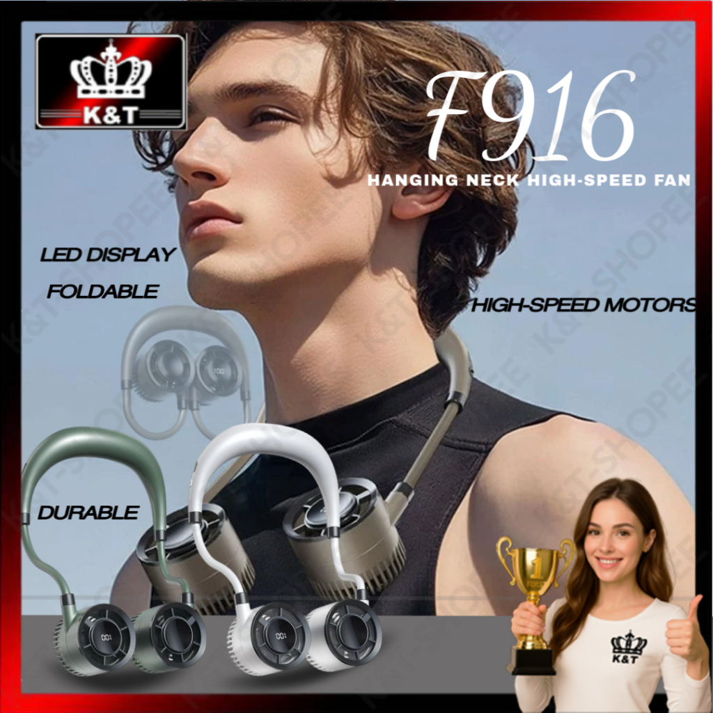 F916 Portable Hanging Neck Fan High Speed Rotatable Fan USB ...