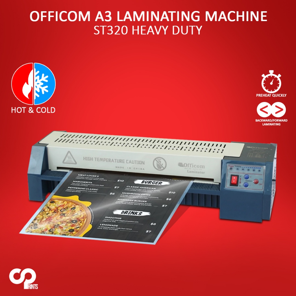 ST320 Officom Laminating Machine A3 Size Heavy Duty Laminator Hot/Cold ...