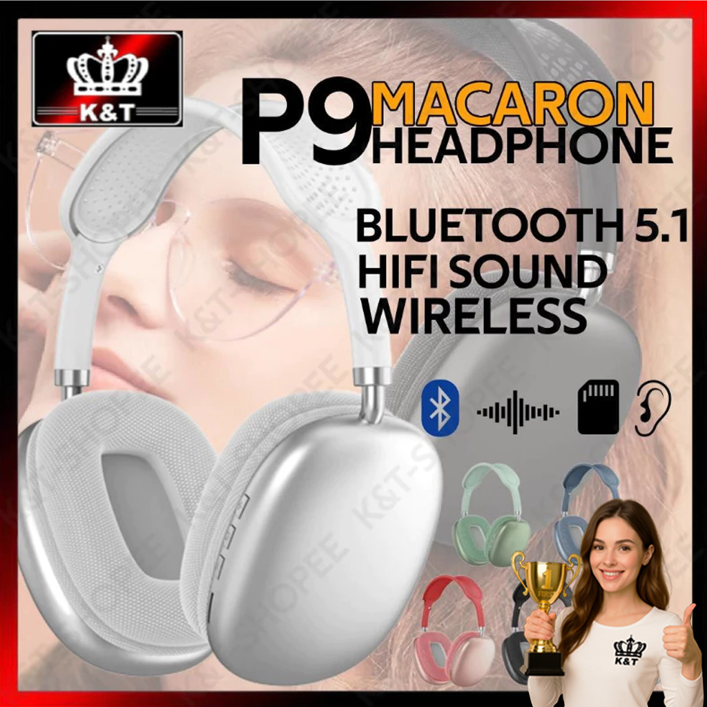 P9 Plus [Good Quality] Wireless Bluetooth Headphone ANC Gaming ...