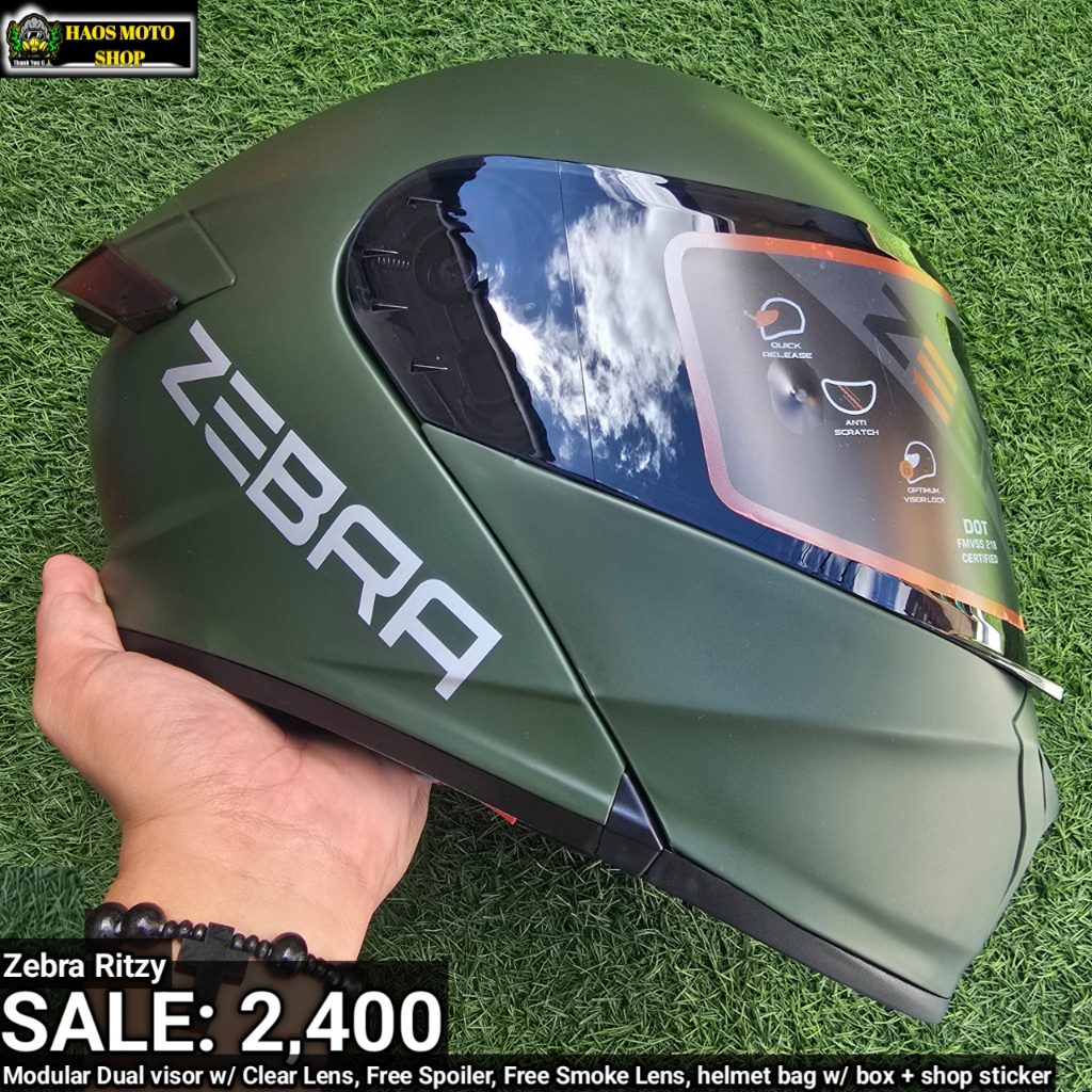 ZEBRA 113 Ritzy Modular Dual Visor Helmet Full Face for Motorcycle Men ...