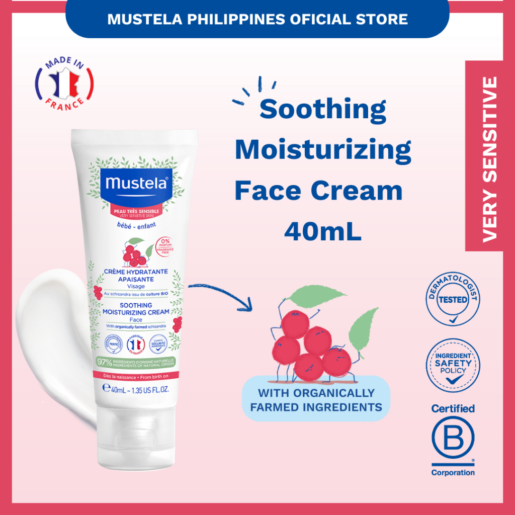 Mustela Soothing Moisturizing Cream 40ml- Naturalness V2 | Shopee ...