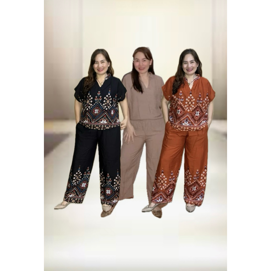 emily terno blouse and pants challis fabric | Shopee Philippines