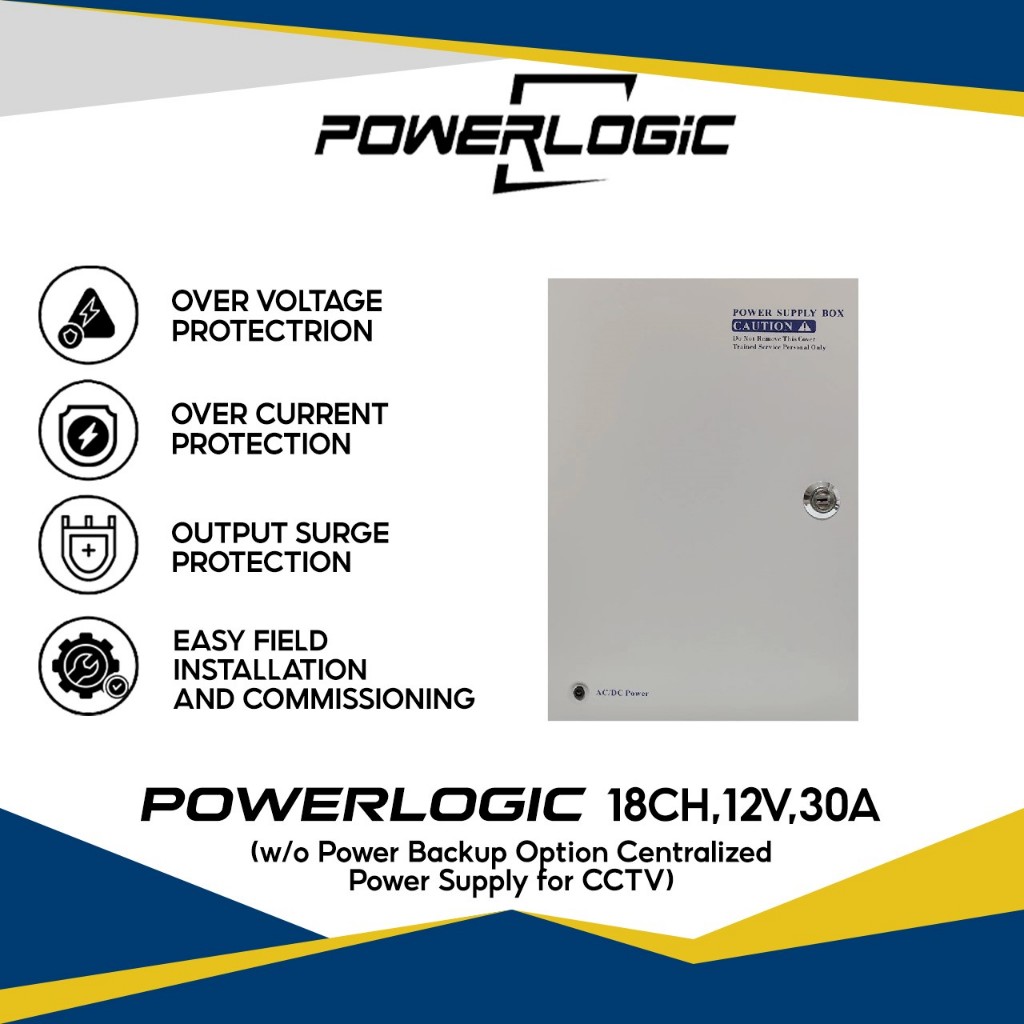PowerLogic Centralized Power Supply for CCTV (18CH,12V,30A w/o Power ...