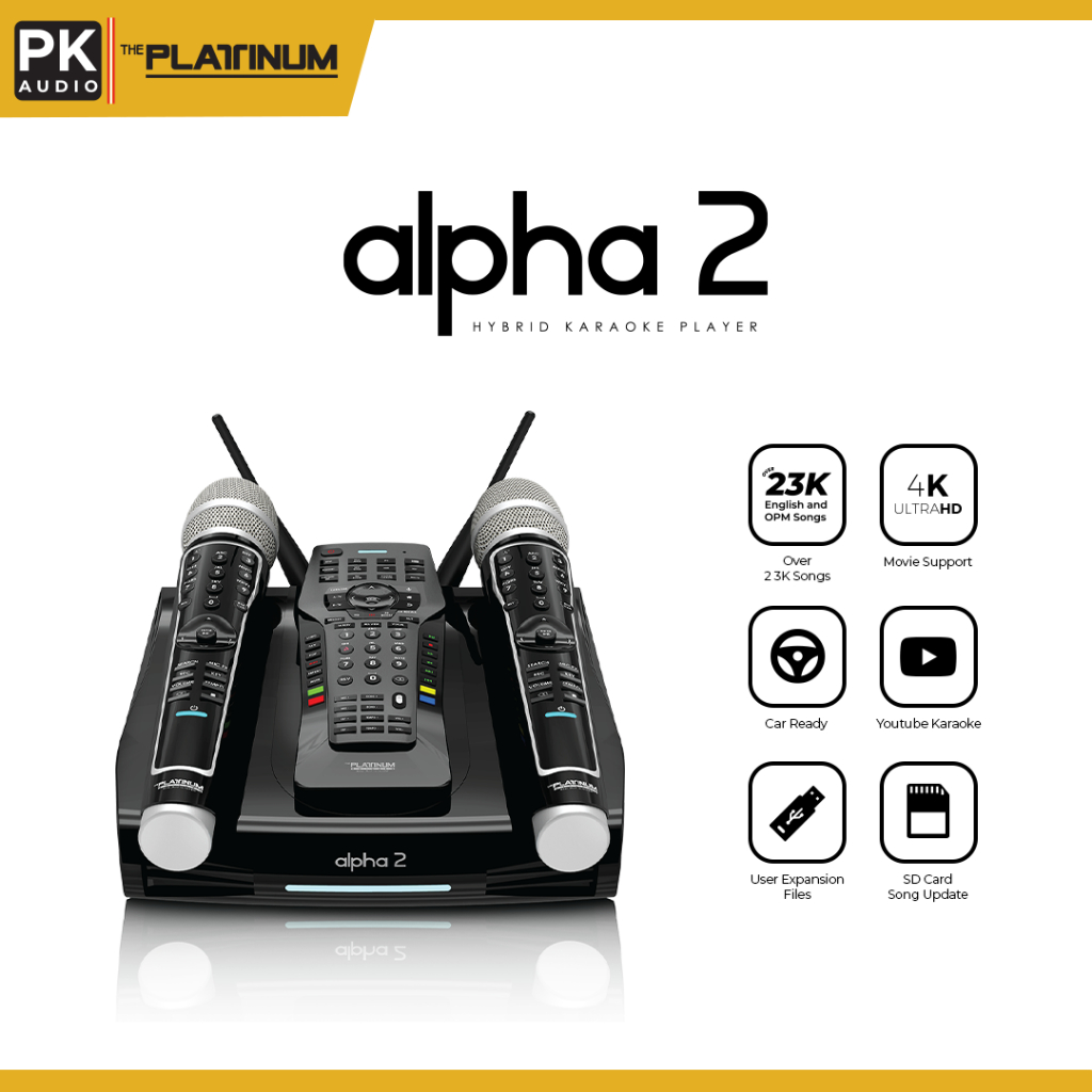 Platinum Karaoke Alpha 2 4K Wireless Mic Player with Digital and ...