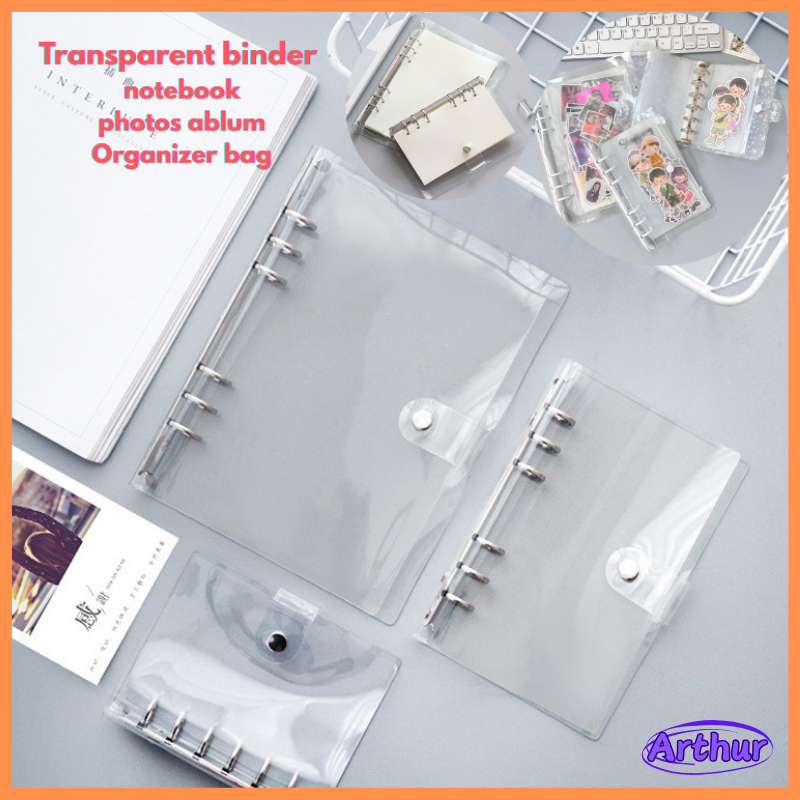 PVC A5 /A6 Transparent Binder Glitter Korean Zipper bag K-pop Photo ...