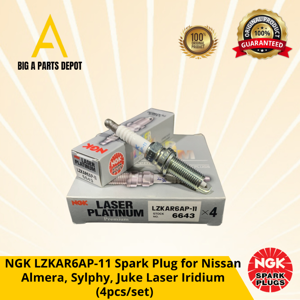 NGK Spark Plug LZKAR6AP-11, DILZKAR6A11 Laser Iridium for Nissan Almera ...