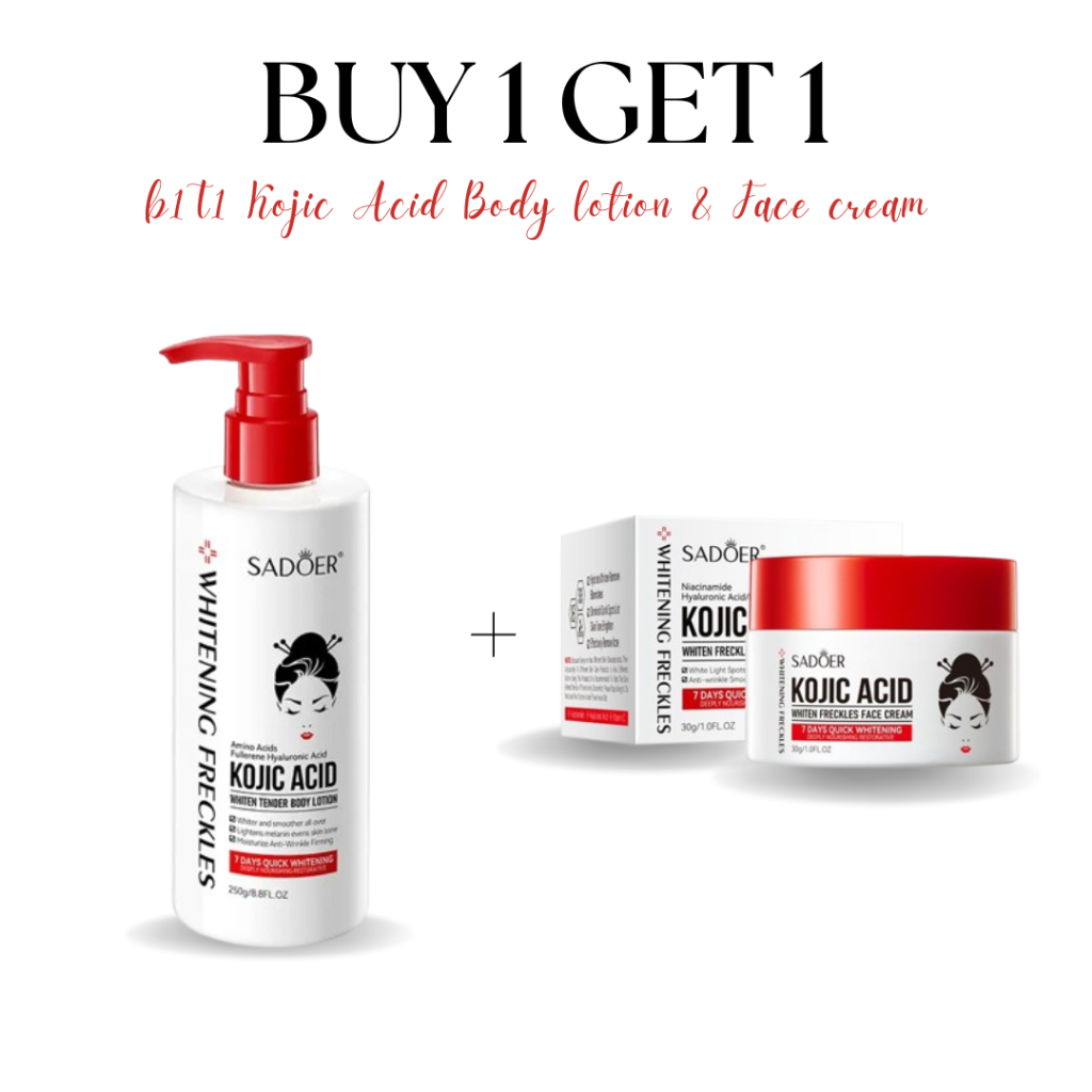 SADOER B1T1 Kojic Acid Whitening Body Lotion Smoothing Brightening Skin Remove Melanin 250g ...