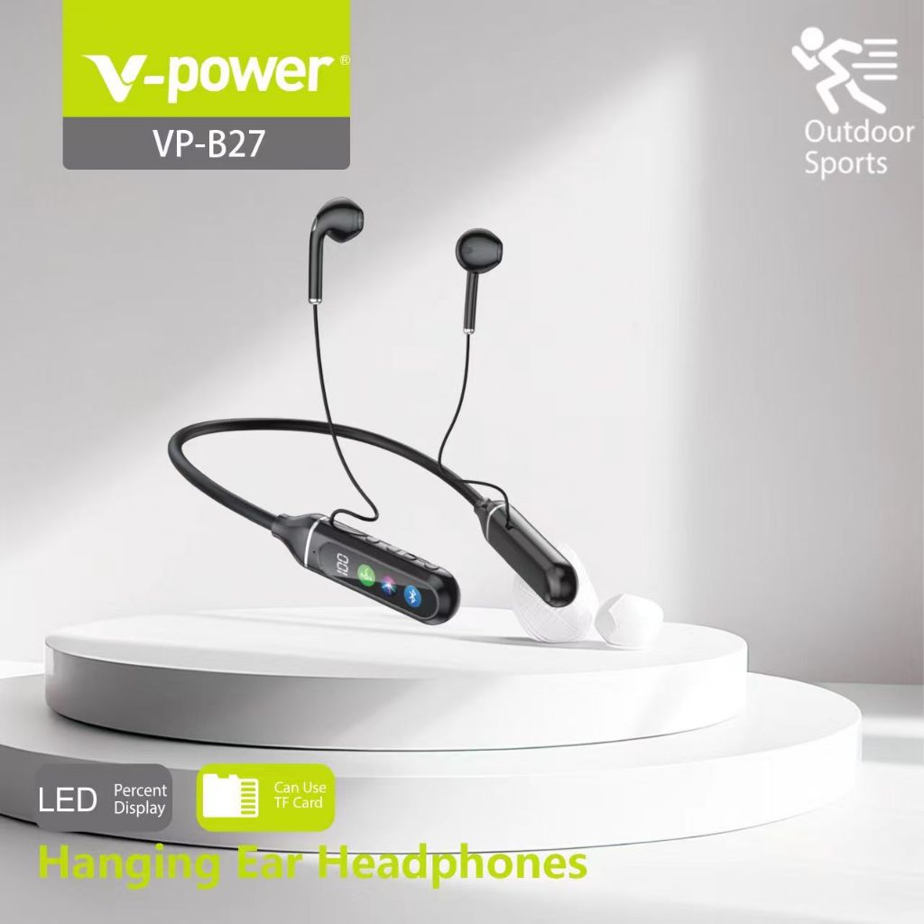V-power VP-B27 Neckband Bluetooth V5.3 Sport Earbuds w/ Mic Wireless ...