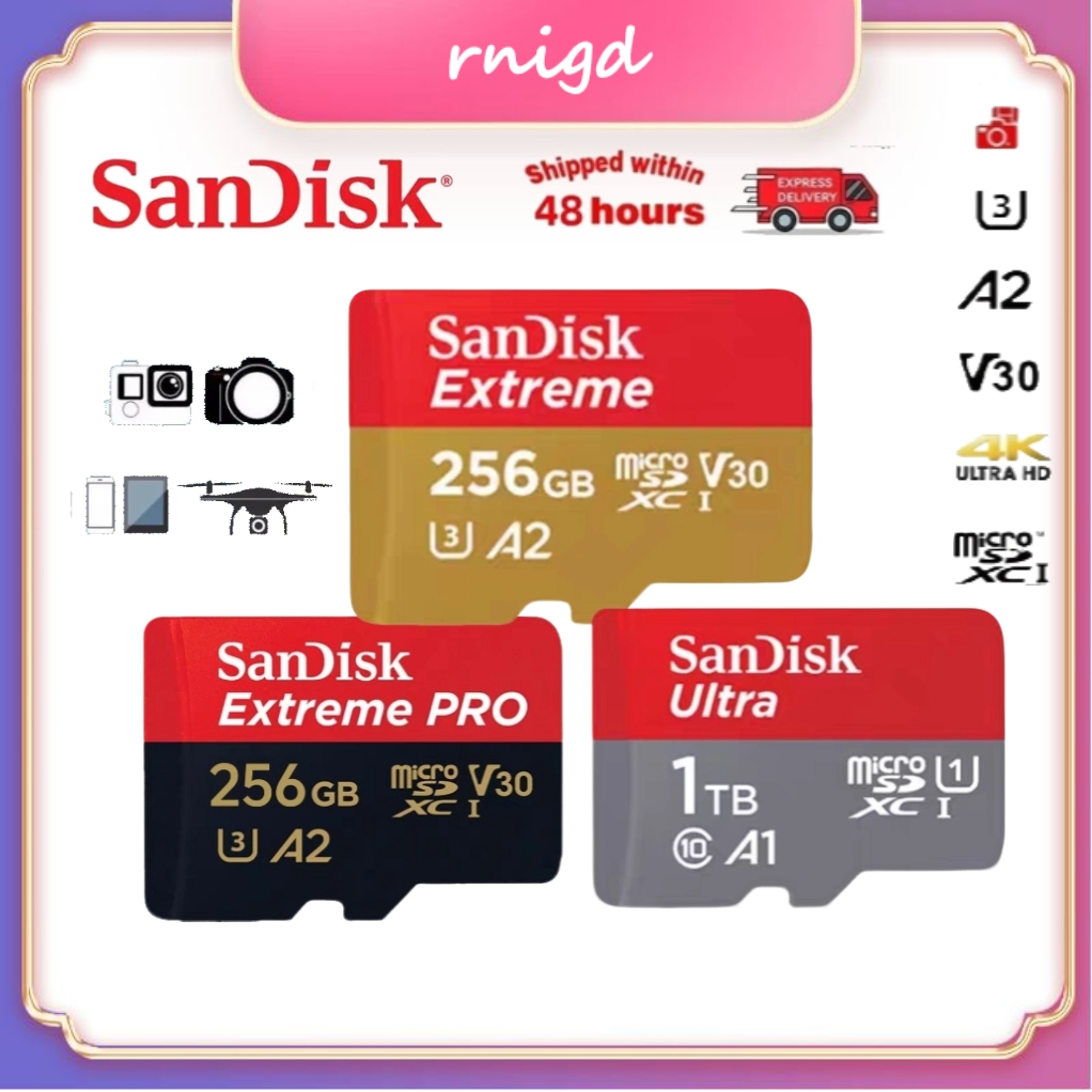 A2 A1 Memory Card Sandisk C10 Micro SD Card 256GB 128GB 64GB 32GB 16GB ...