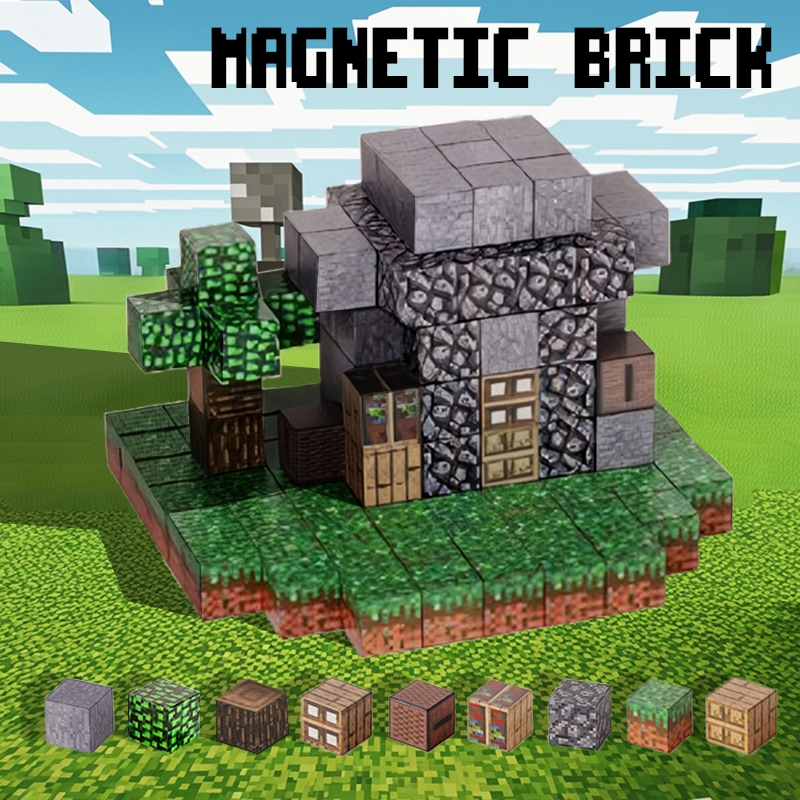 TOYLINX Magnetic Building Blocks Set Minecraft Building Block Toy ...