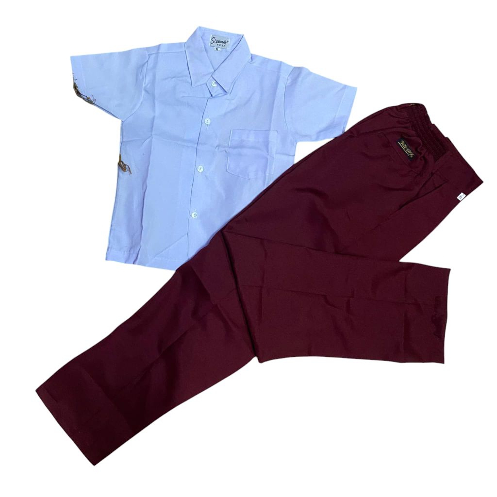 2 in1 maroon pants and polo school uniform | Shopee Philippines