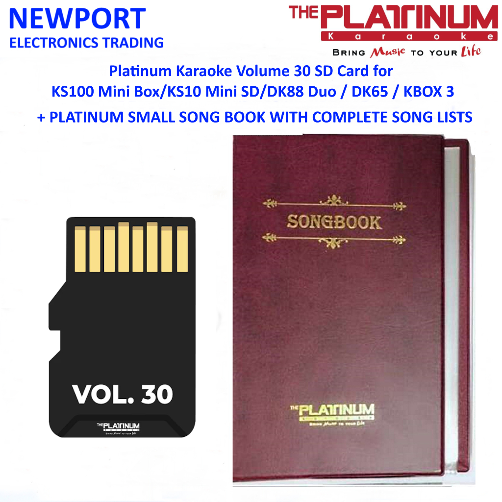 Volume 30 SD Card for KS100 Mini Box/KS10 Mini SD/DK88 Duo / DK65 / KBOX 3 and Platinum Songbook ...