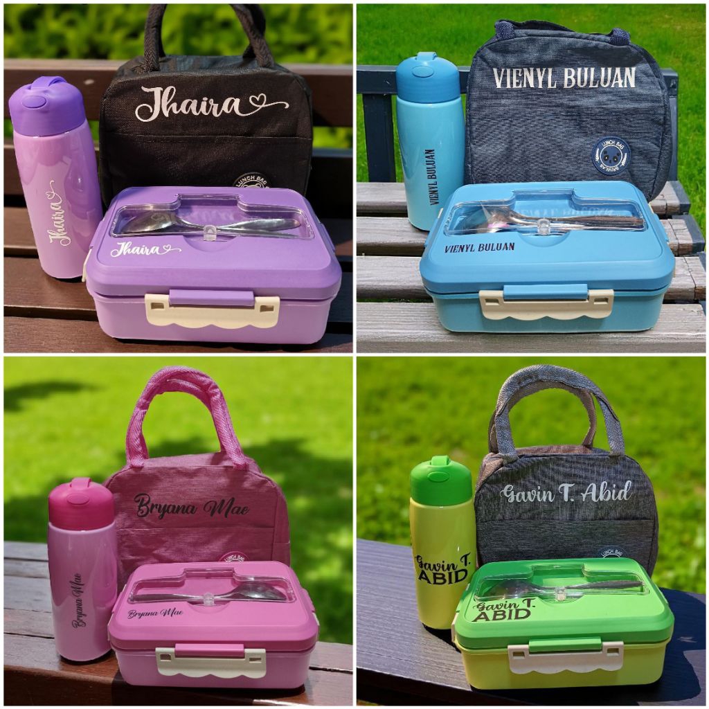 Personalized SET Lunch Bag for Kids and adult with LunchBox, Spoon and ...