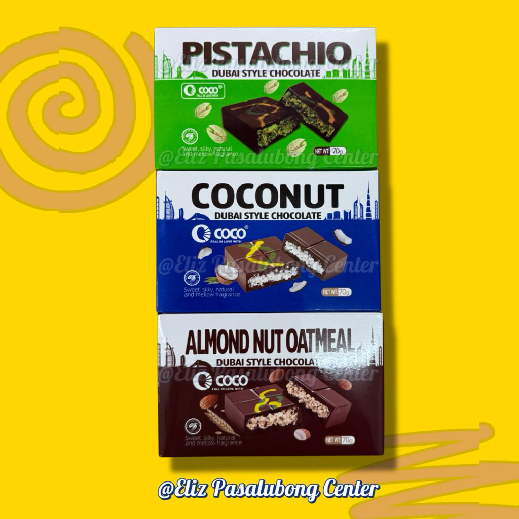 (COCO) DUBAI STYLE CHOCOLATE - PISTACHIO, COCONUT, AND ALMOND NUT ...