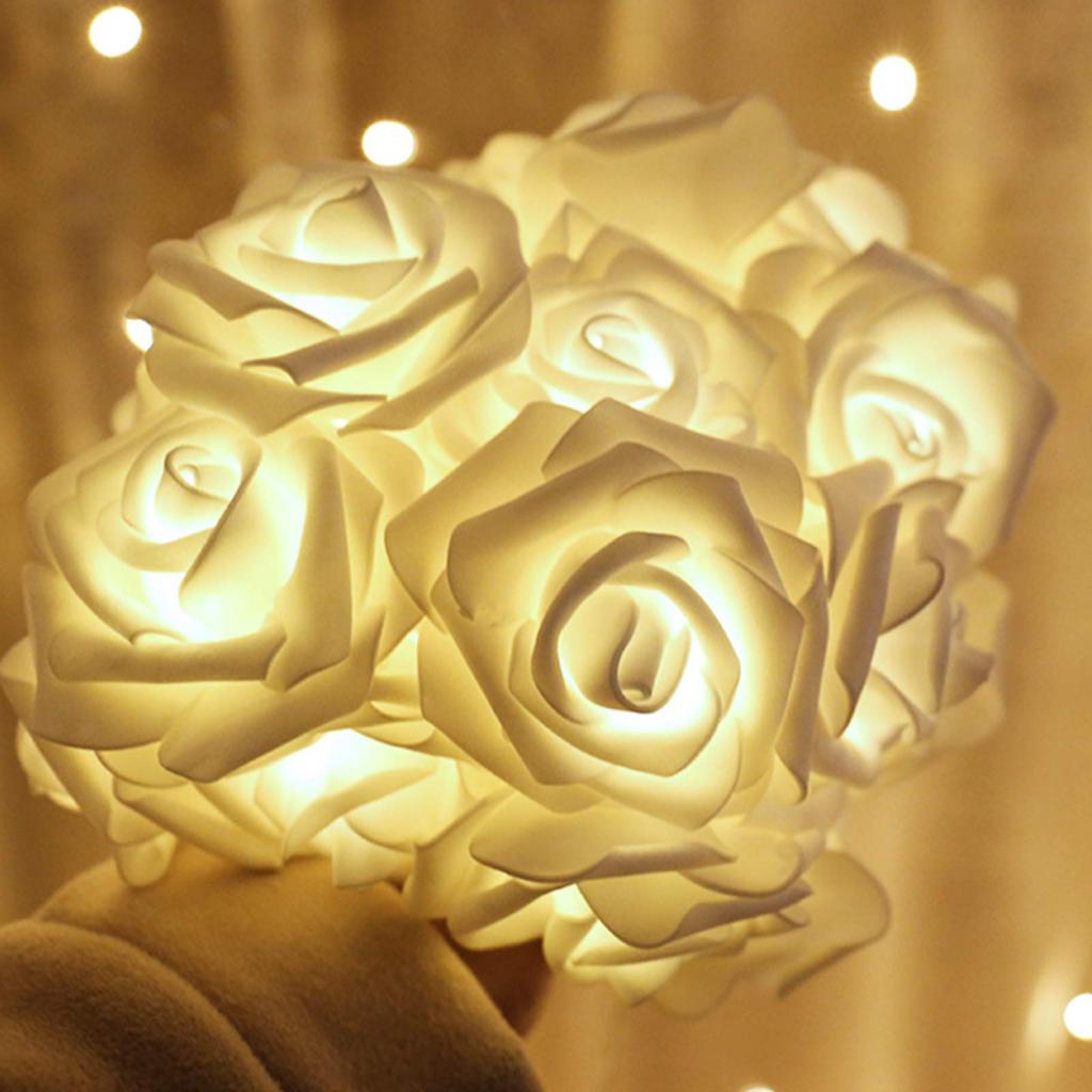 3/6M LED Rose String Lights Battery Operated Rose Lamp Fairy Light for ...