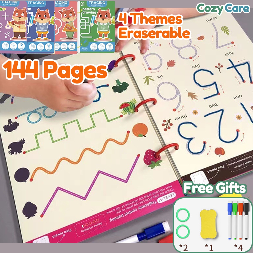 Tracing Workbook For Kids Training Coloring Book Erasable Writing ...