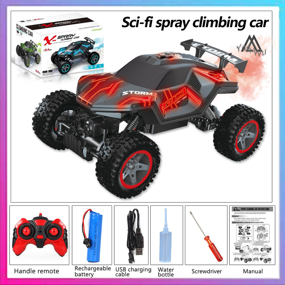 Remote Control Cars RC Vehicles Glowing Spray RC Off-Road Racer Monster ...