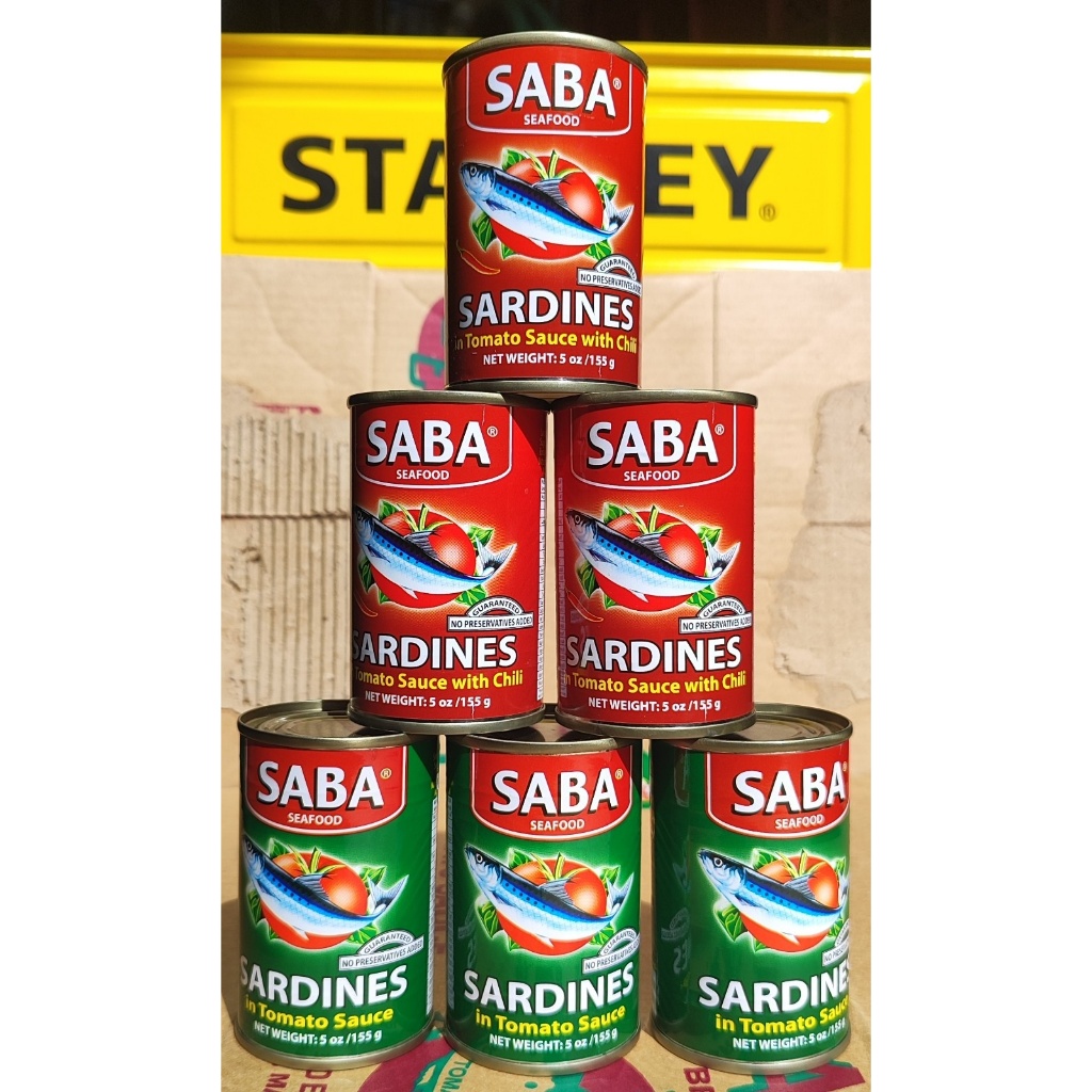 Saba Sardines in Tomato Sauce 155 grams X 6 pcs | Shopee Philippines
