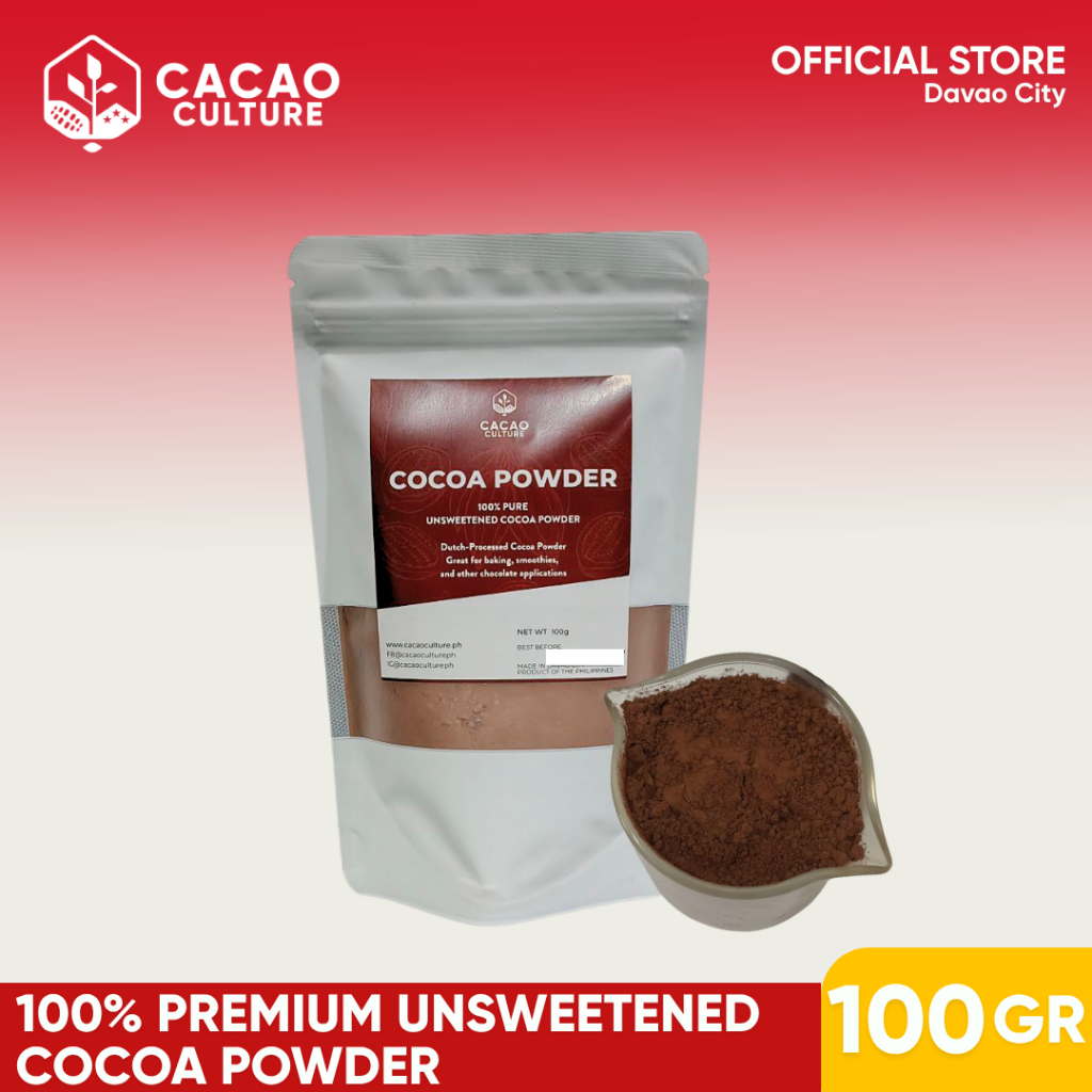 Premium Unsweetened Cocoa Powder 100g - CACAO CULTURE - Davao-Made Pure ...