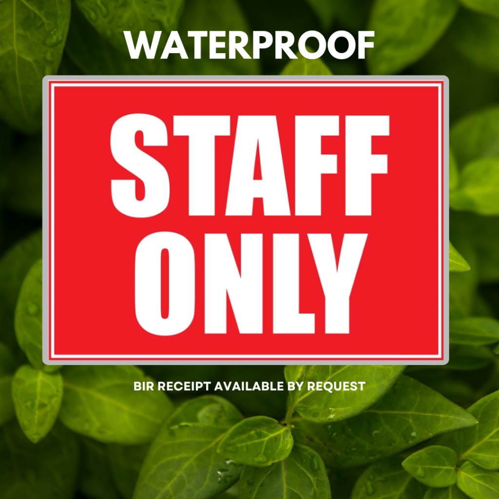 Staff Only Sign – Waterproof Laminated Signage for Doors & Restricted ...