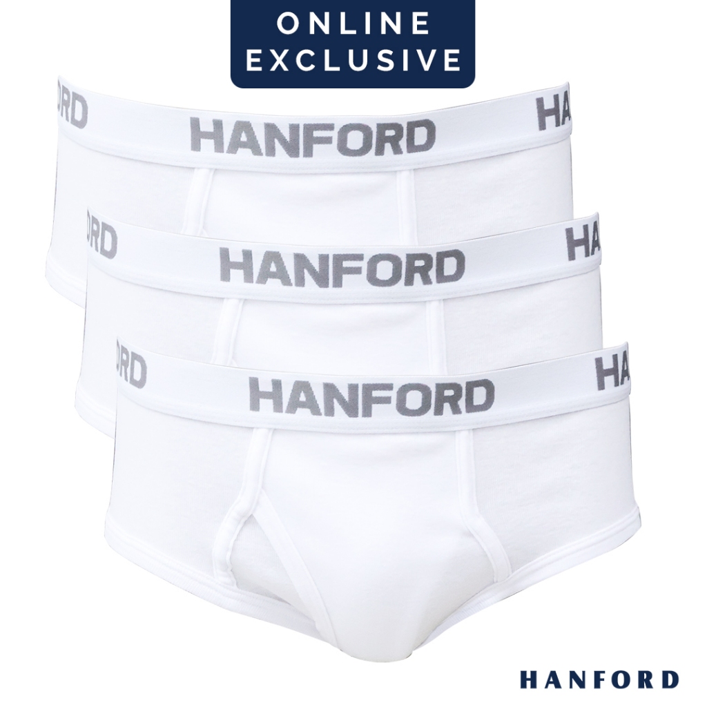 Hanford Men Premium Ribbed Cotton Modern Hipster Briefs W/ Fly Opening ...