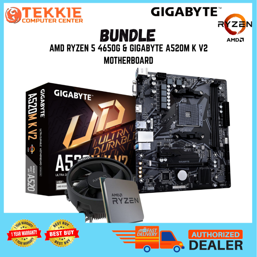 BUNDLE AMD RYZEN 5 4650G | RYZEN 5 5600GT | & GIGABYTE A520M K V2 ...