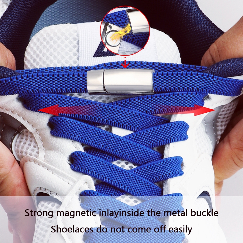 2Pair Magnetic Shoelaces without ties Elastic Laces Sneakers No Tie ...