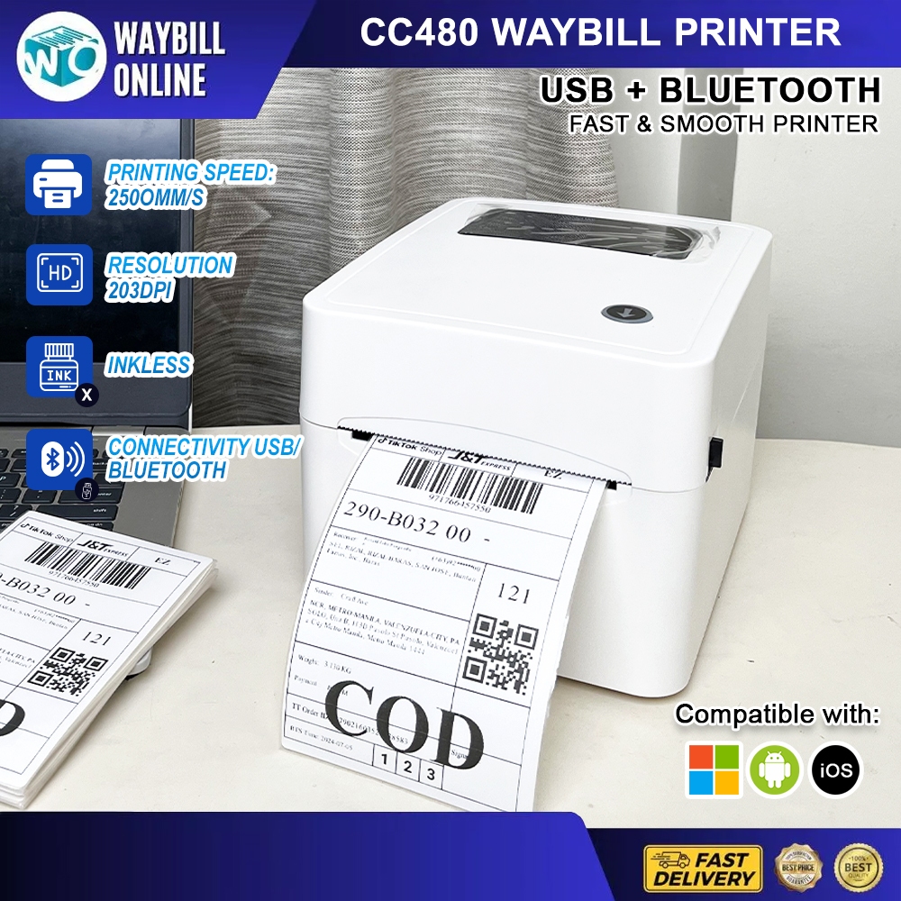 CC480 Waybill Printer Bluetooth/USB Heavy Duty Thermal Label/Barcode ...