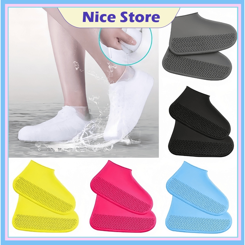 NICE Rain Shoe Cover Waterproof Non-Slip Silicone Rain Boots Reusable ...