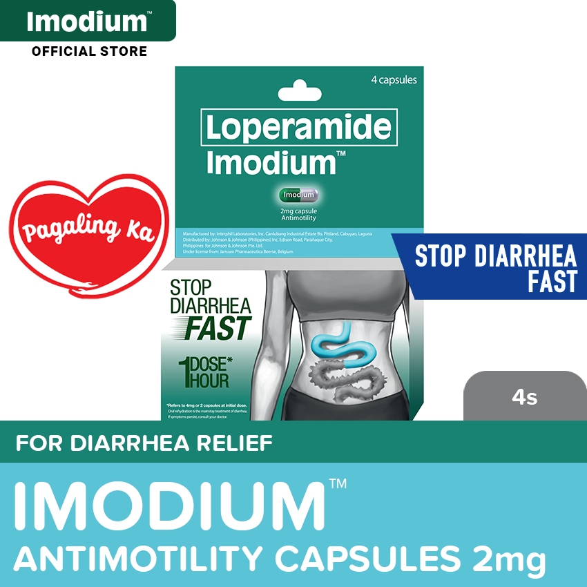 Imodium (Loperamide) 2mg 4s : for diarrhea relief, stop diarrhea fast ...