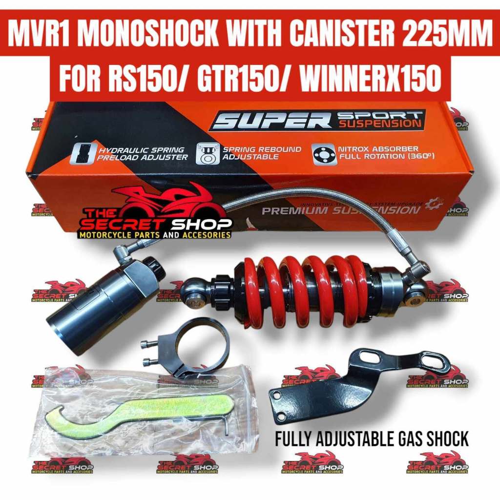 MVR1 Monoshock with Canister for RS150 / GTR150 225mm | Shopee Philippines