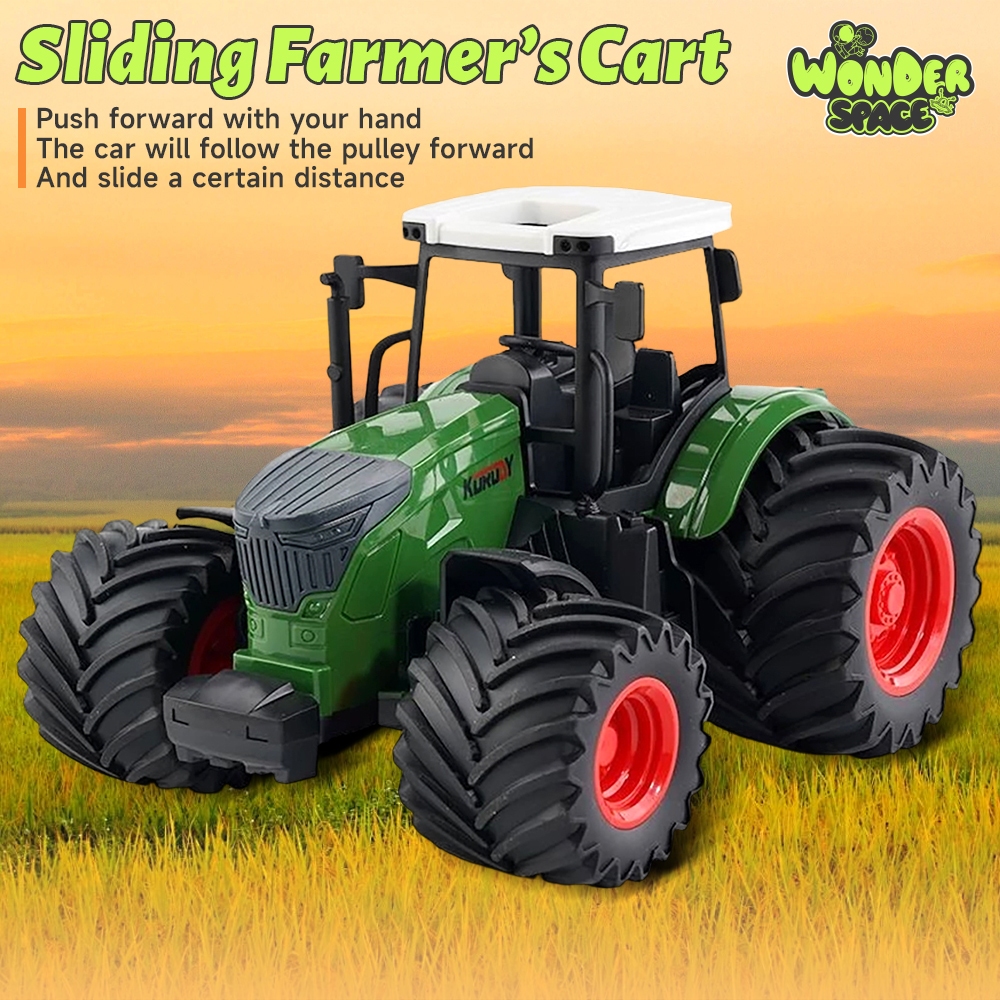 Farm Tractor (1:24) Wide Wheels Construction Truck Toy Vehicles Set Kid ...