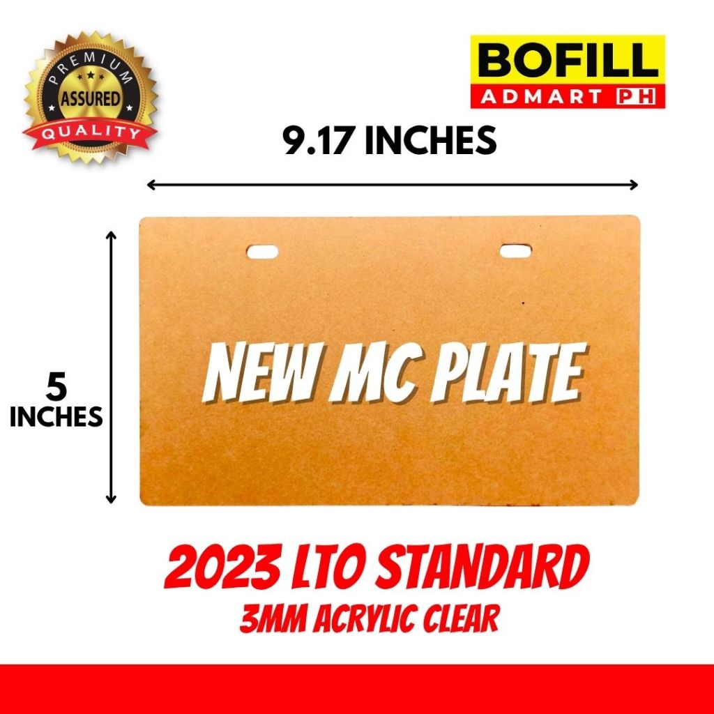 ACRYLIC MC PLATE NEW 2023 LTO STANDARD | Shopee Philippines