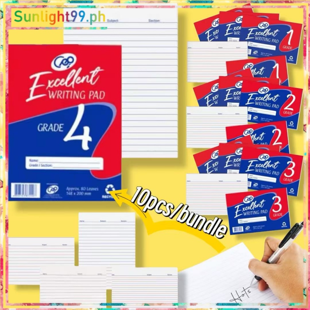 Excellent Writing Pad Grade 1 Pad Paper 10 Pads Bundle | 80 Leaves ...