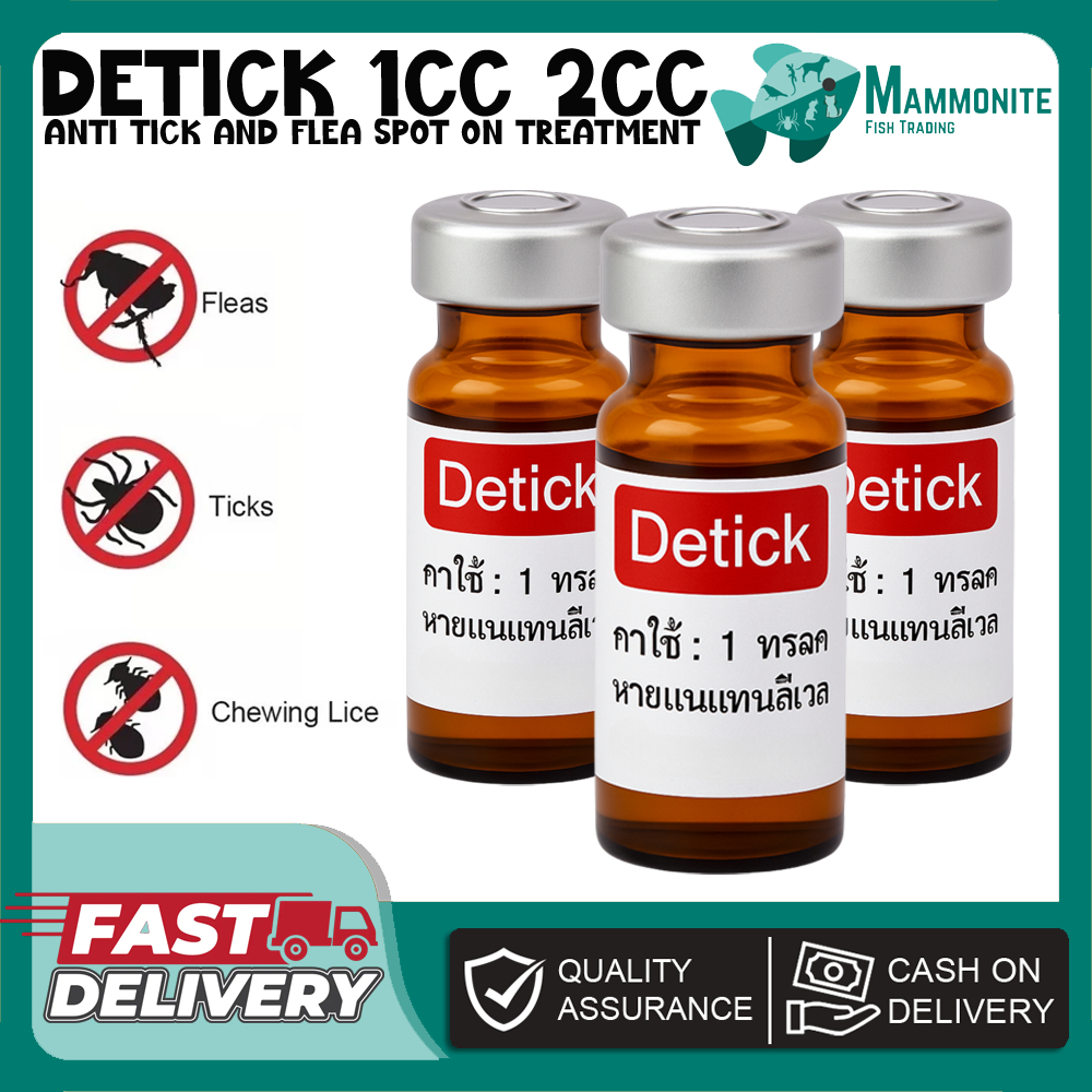 Detick Red and Detick Plus 1cc 2cc For Dogs and Cats Anti Tick Flea ...