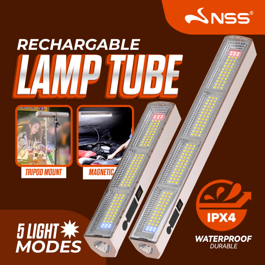 NSS LED Magnetic Light Emergency Lamp Tube Rechargeable Light With Hook ...