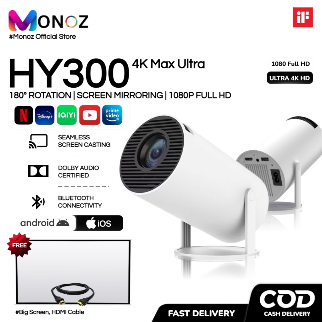HY300 4K Max Ultra | Smart Projector | Android 11.0 | LCD 4K 10000 ...
