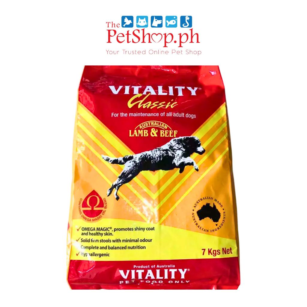 Vitality Classic 7kg Dog Food Lamb & Beef - Small Bites (FREE DOGGO ...