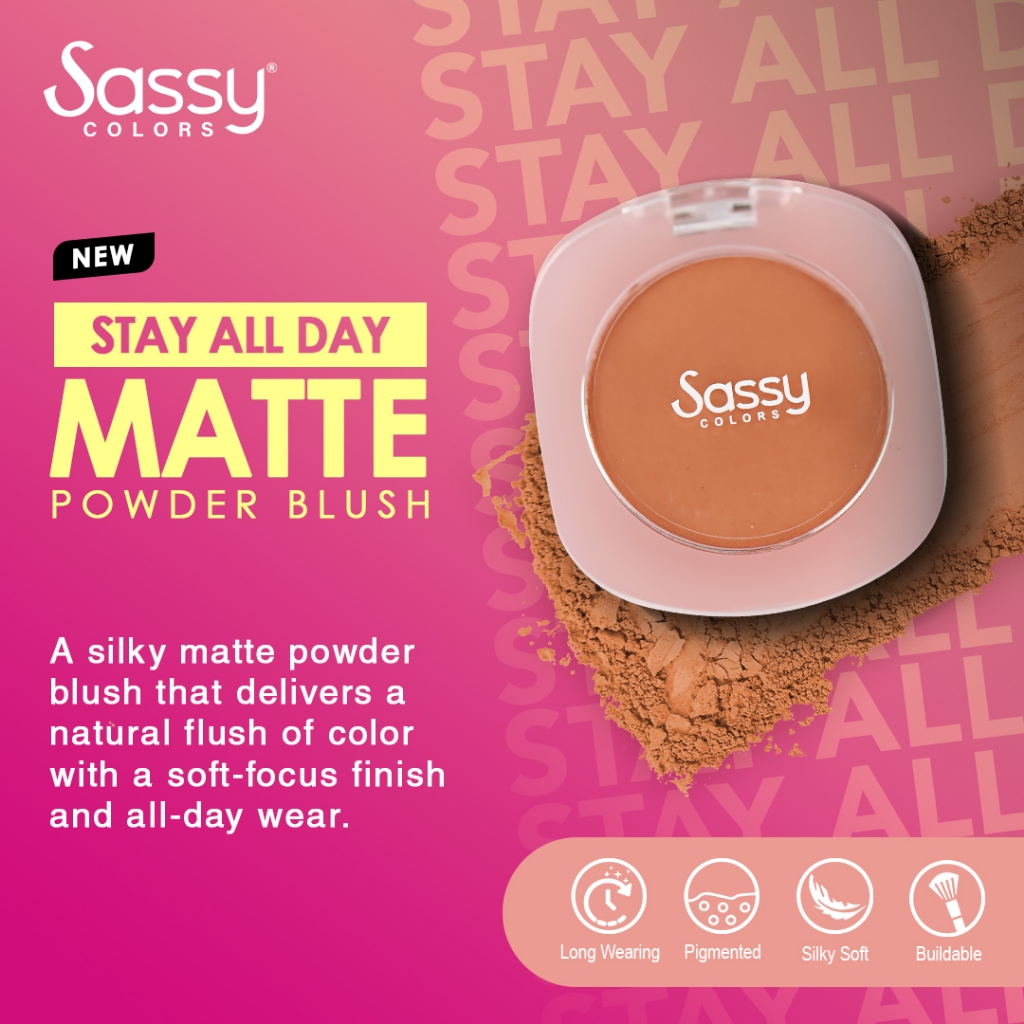 Sassy Colors Stay All Day Matte Powder Blush Makeup Long Lasting ...