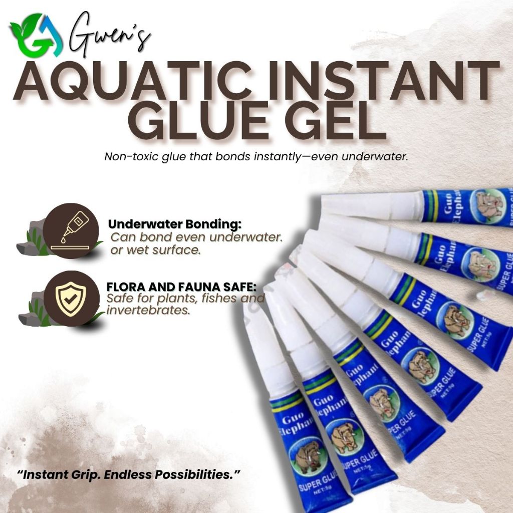 AQUARIUM INSTANT GLUE GEL– Underwater Safe, Fast-Setting, For Aquascaping, For Moss and ...