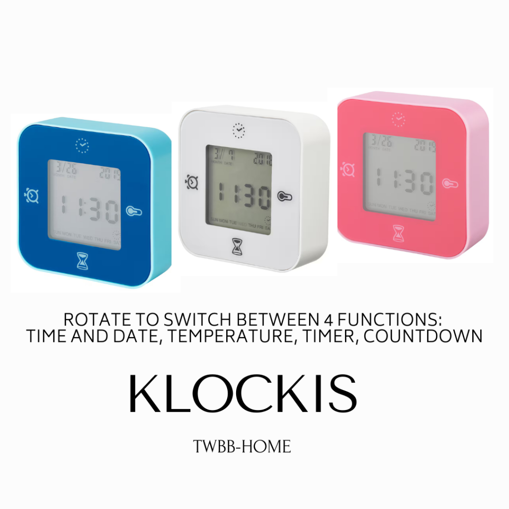 TWBB-HOME KLOCKIS Clock/thermometer/alarm/timer, 7x7 cm (2 ¾x2 ¾ ...