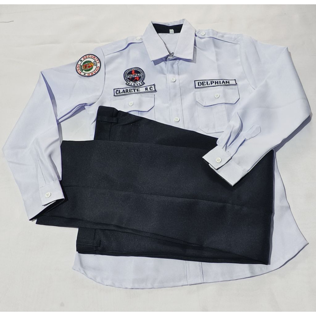 SG UNIFORM (LS&SS) White and Navy Set +4pcs Patch | Shopee Philippines
