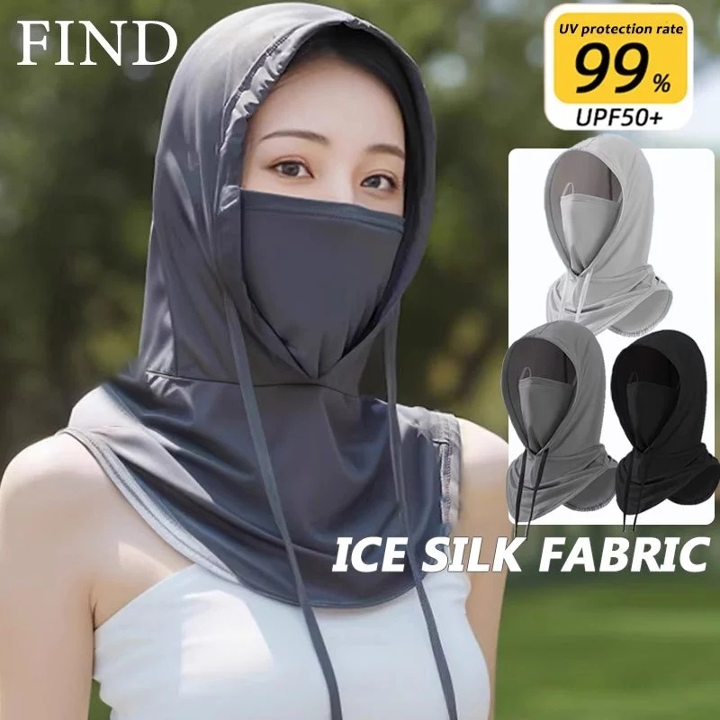 360 degree ice silk sunscreen full face mask, comfortable skin-friendly ...