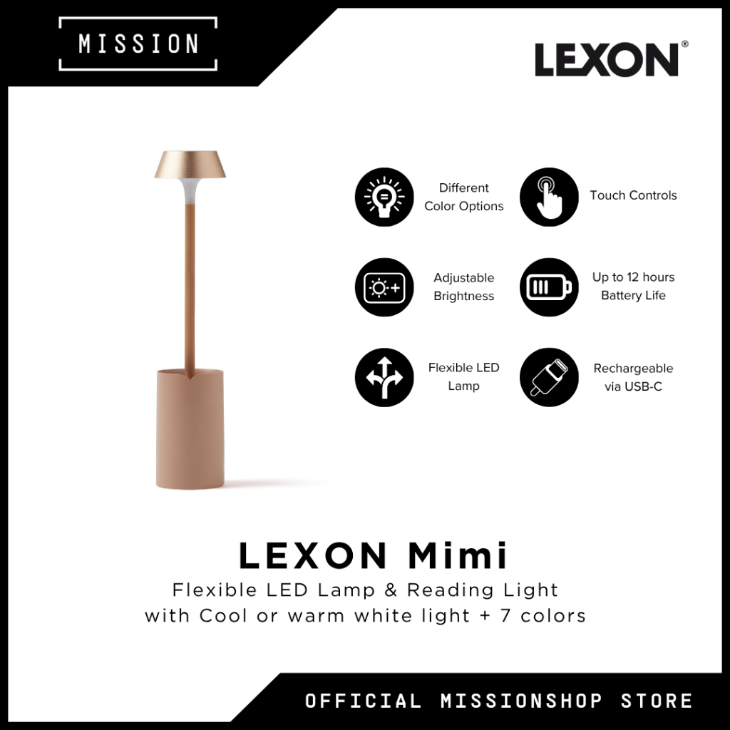 LEXON Mimi Flexible LED Lamp | Book Light | Desk Lamp | Rechargeable ...
