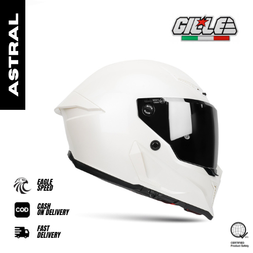 【EAGLE SPEED】GILLE FULL FACE HELMET ASTRAL PLAIN WHITE DUAL VISOR FREE ...